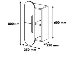 Nástěnná skříňka ROSE 80x35 cm bílá/hnědá