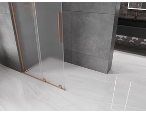 Mexen Velar L, posuvná sprchová zástěna Walk-in 120 x 200 cm, 8mm sklo námraza, měděná matná, 871-120-003-33-65