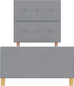 Rám postele s čelo Světle šedá 90 x 190 cm textil 3344690
