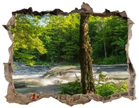 Wallmuralia Nálepka fototapeta 3D výhled Řeka v lese 95x64 cm