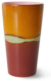 HK living Kameninový hrnek 70's Latte Clay 280 ml, červená barva, keramika