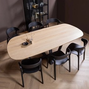 Jídelní stůl s deskou z dubového dřeva 100x220 cm Tablo – WOOOD