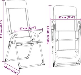 vidaXL Marketos Skládací kempingové židle z hliníku 2 ks černé