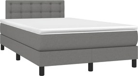 Box spring postel s matrací a LED tmavě šedá 120x200 cm textil 3133462