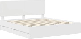 Rám postele se zásuvkou Bílá 180 x 200 cm Inženýrské dřevo 3412567