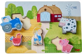 Dřevěné puzzle - Na farmě