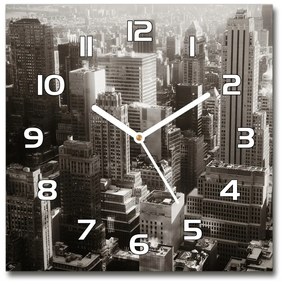Wallmuralia Skleněné hodiny čtverec New York 30x30 cm
