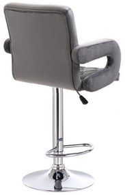 LuxuryForm Barová židle  BOSTON VELUR na stříbrném talíři - šedá