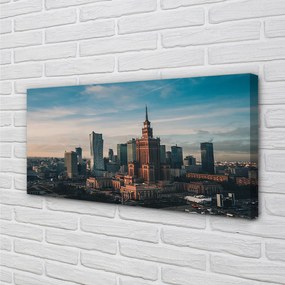 Obrazy na plátně Varšava panorama mrakodrapů svítání 125x50 cm