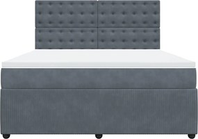 Box spring postel s matrací tmavě šedá 180x200 cm samet 3292419