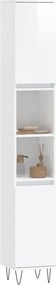 vidaXL Koupelnová skříňka 30x30x190 cm kompozitní dřevo [831534] Barva: bílá s vysokým leskem