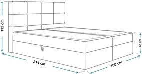 Dvoulůžková postel Endy 160x200 cm Barva: Šedá - Jasmine 90