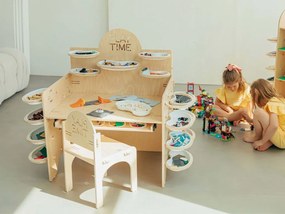 Myminihome Stůl na hraní PLAY TIME s úložným prostorem na stavebnici Zvolte barvu: Nelakovaná