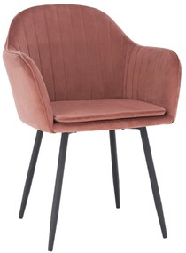 Designové křeslo VELTRA - látka Velvet, růžovohnědá / černá