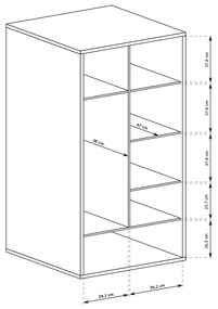 FONTI | šatní skříň F-1 + kovové nohy 12 cm | 86,5 cm | dub karamel