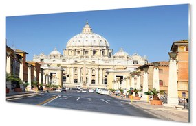 akrylový obraz Katedrála Řím ulice budovy 140x70 cm