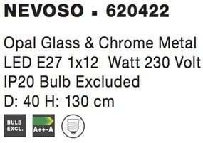 Nova Luce Závěsné svítidlo NEVOSO opálové sklo, 40cm, E27 1x12W Barva: Bílá