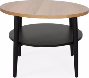 Konferenční stolek Ella 60 cm dubový/černý