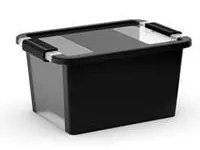 Černý plastový úložný box s víkem 36,5x26x19 cm Bi-Box S – KIS