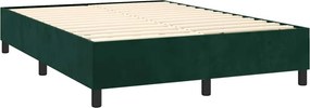 Box spring postel s matrací tmavě zelená 140x200 cm samet 3137908