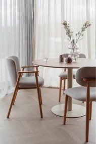 Kulatý jídelní stůl s deskou v dubovém dekoru ø 110 cm Steven – White Label