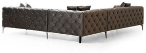 Designová rohová sedačka Rococo antracitová - levá