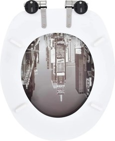 WC sedátko s funkcí pomalého sklápění 2 ks MDF motiv New York 277000