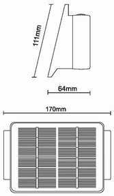 LED Solární nástěnné svítidlo 4xLED/1,5W/3,7V 1500 mAh IP54 černá