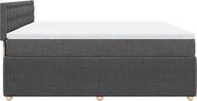 Box spring postel s matrací tmavě šedá 200x200 cm textil 3289878