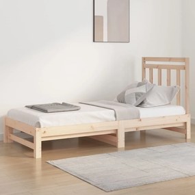 Výsuvná postel 2x (90 x 200) cm masivní borovice,  3108347