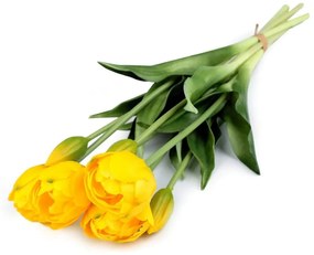 Umělá kytice tulipán - 2 žlutá