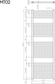 Mereo Mereo, Otopný žebřík rovný, bílý, středové připojení, MT02S