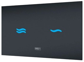 Sanela - Elektronické dotykové ovládání pro splachování WC, do montážního rámu SLR 21, černé sklo/modrá SLW 30F