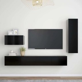 vidaXL 4dílný set TV skříněk dřevotříska [3078676] Barva: dub sonoma