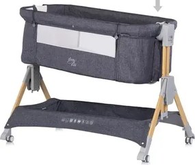 CHIPOLINO Postýlka SleepNFold 2v1 Charcoal / Přístavná k posteli / 6 v