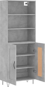 Skříň highboard betonově šedá 69,5x34x180 cm kompozitní dřevo 3189953