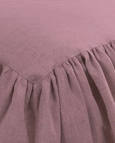 Přehoz Linen Frilly 160 x 210 cm růžový
