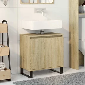 Koupelnová Skříňka Dub Sonoma 58 X 33 X 60 Cm Kompozitní Dřevo Taupe