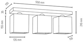 Spot-Light 2284374 - Stropní svítidlo INGER 3xE27/25W/230V