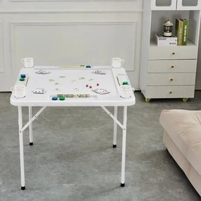 Stůl Mahjong skládací stolek na karty pro 4 hráče a 4 držáky na pohárky na žetony