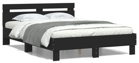 vidaXL Rám postele s čelem černý 120 x 190 cm kompozitní dřevo