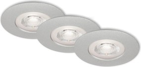 Brilo Vestavné LED svítidlo Kulana 3 ks, matný chrom, pr. 90 mm