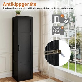 Costway 150 cm vysoká úložná skříňka volně stojící 4patrová podlahová s dvířky