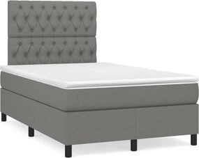 Box spring postel s matrací tmavě šedá 120x200 cm textil 3142002
