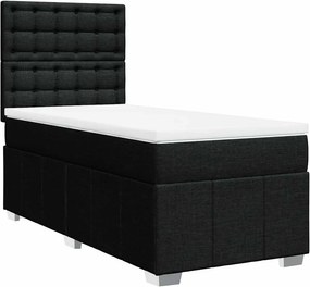 Box spring postel s matrací černá 100 x 200 cm textil 3293895