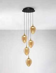 Minimalistický lustr Nali 5 Zlatá