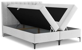 Boxspring postel s úložným prostorem 140x200 cm ve stříbrné barvě Puhala – Makamii