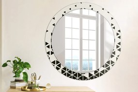 Kulaté dekorativní zrcadlo Abstraktní geometrická fi 80 cm