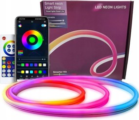 Led Pásek 5 M Barevný Pásek Neon Rgb-ic Sada Bluetooth Aplikace Dálkový Ovladač