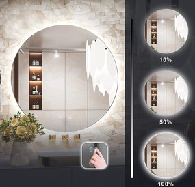 Kulaté zrcadlo SMART 90 cm - s LED podsvícením a vyhříváním